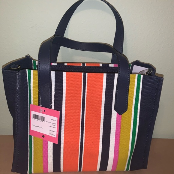 kate spade | Bags | Kate Spade Kitt Stripe Medium Satchel Parisian ...